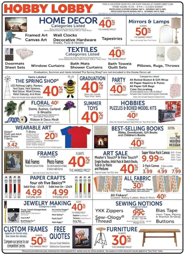 Hobby Lobby Ad This Week